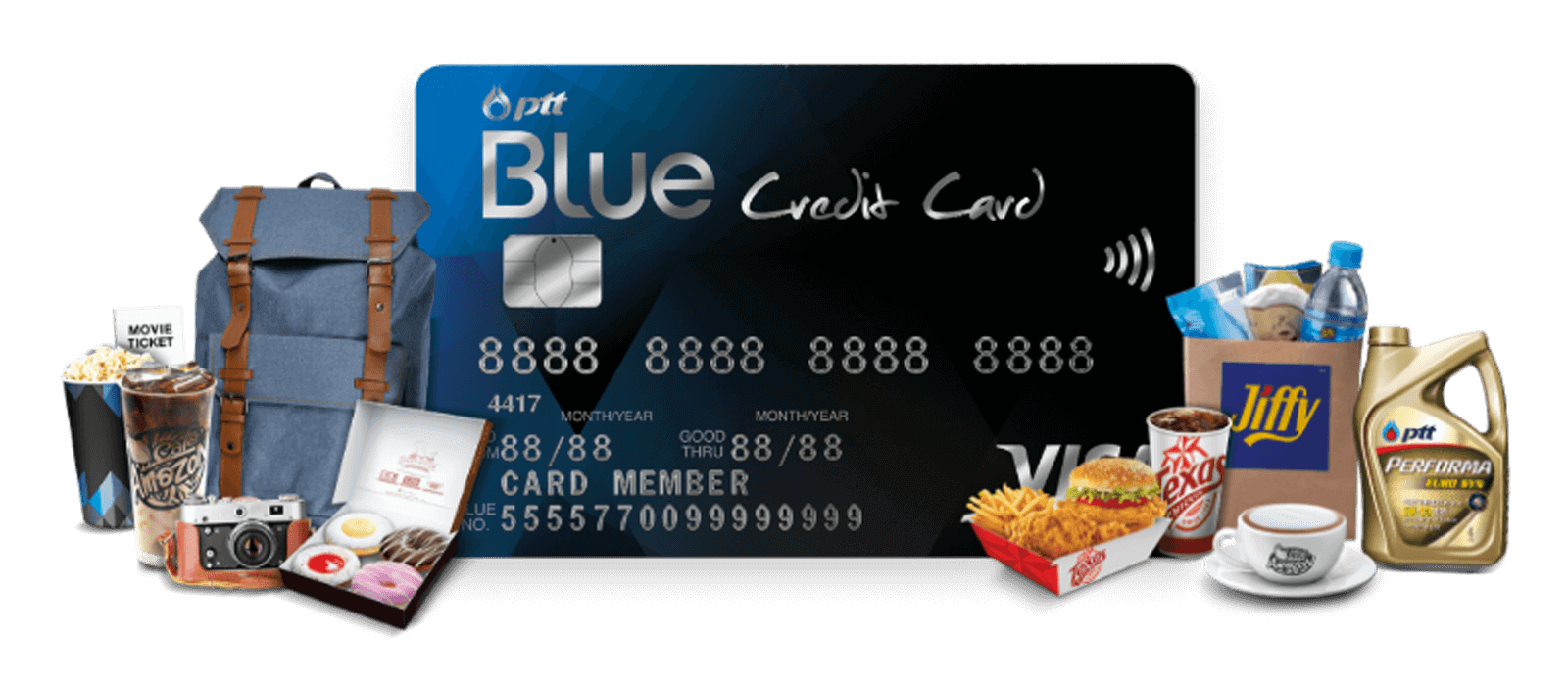 บัตรพีทีทีบลูเครดิตการ์ด - ธนาคารกสิกรไทย