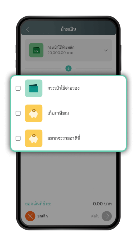 บัญชีเงินฝาก K-ePocket แยกกระเป๋าได้ ดอกเบี้ยสูง - ธนาคารกสิกรไทย