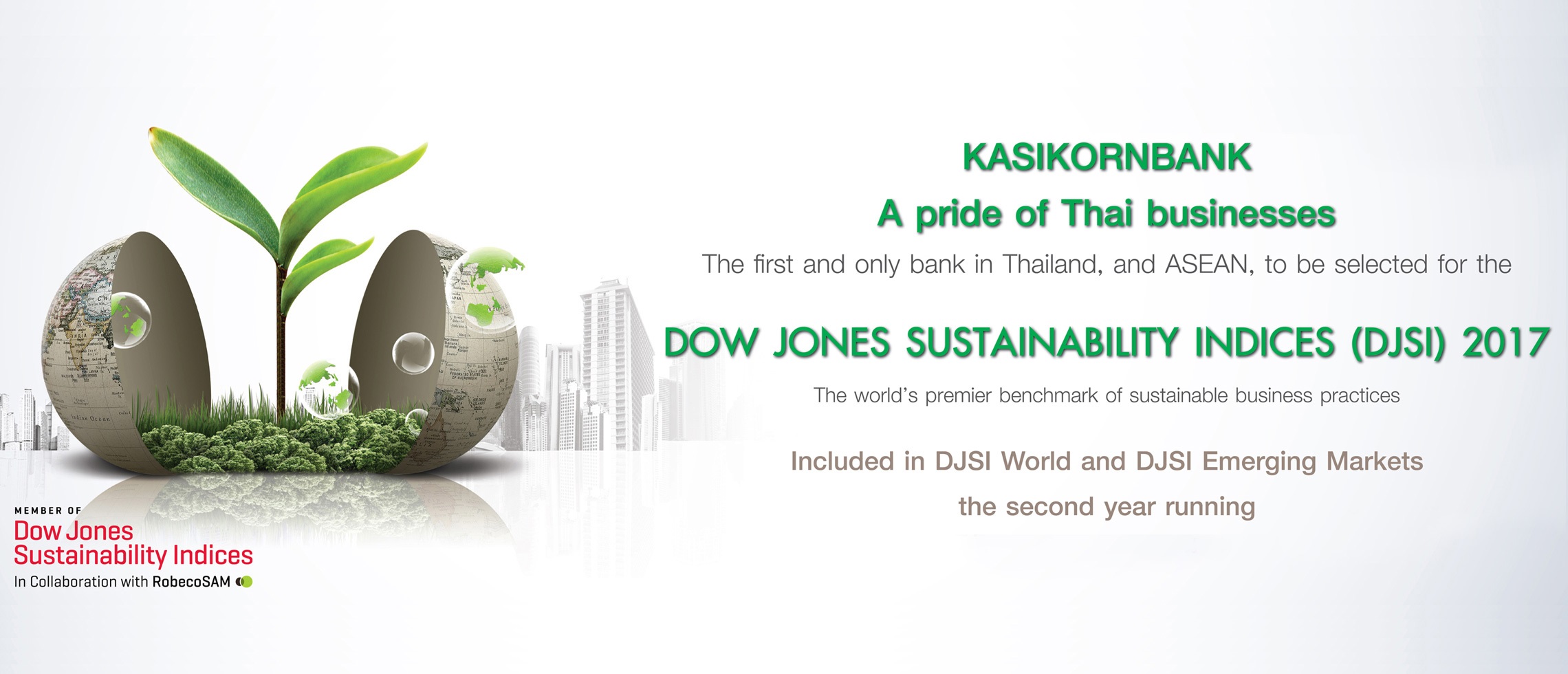 KBank on Globally Renowned DJSI for the second consecutive year - KASIKORNBANK