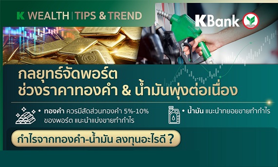 K WEALTH แนะทยอยขายทองคำ-น้ำมันทำกำไร - ธนาคารกสิกรไทย